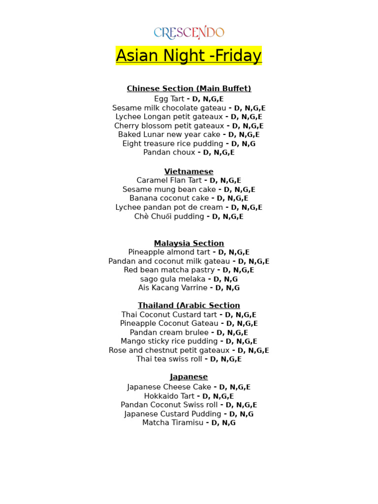 Asian Nights Friday | PDF