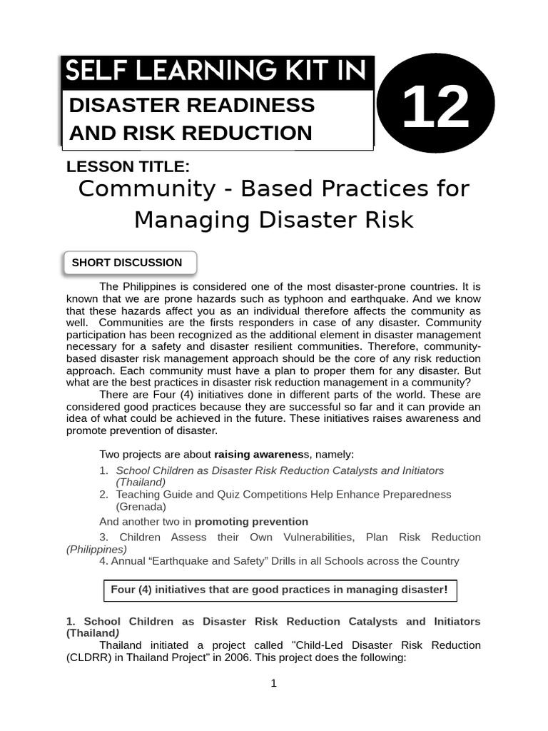 DRRR q2 Week 7 Lecture Note 7a | PDF | Disaster Risk Reduction | Emergency Management