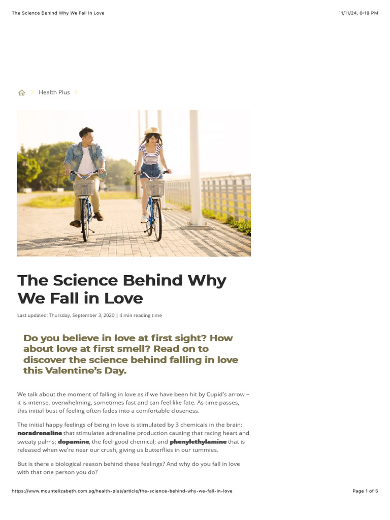 The Science Behind Why We Fall in Love | PDF | Physical Attractiveness ...