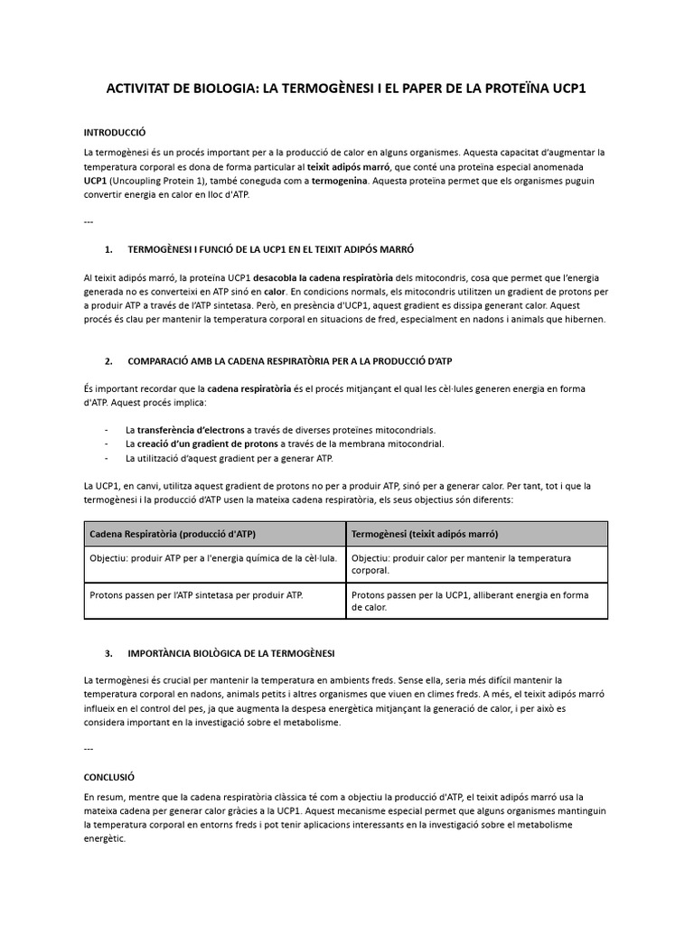TASCA - "Què És La Termogènesis - " | PDF
