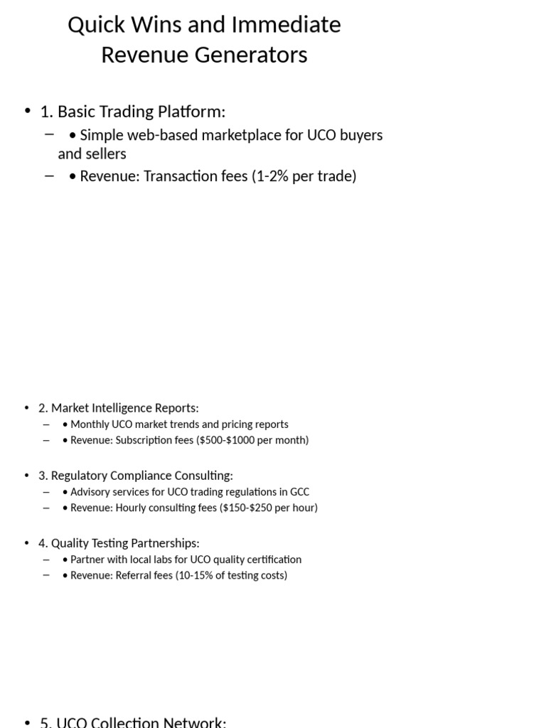 Quick Wins Immediate Revenue Generators Slide | PDF