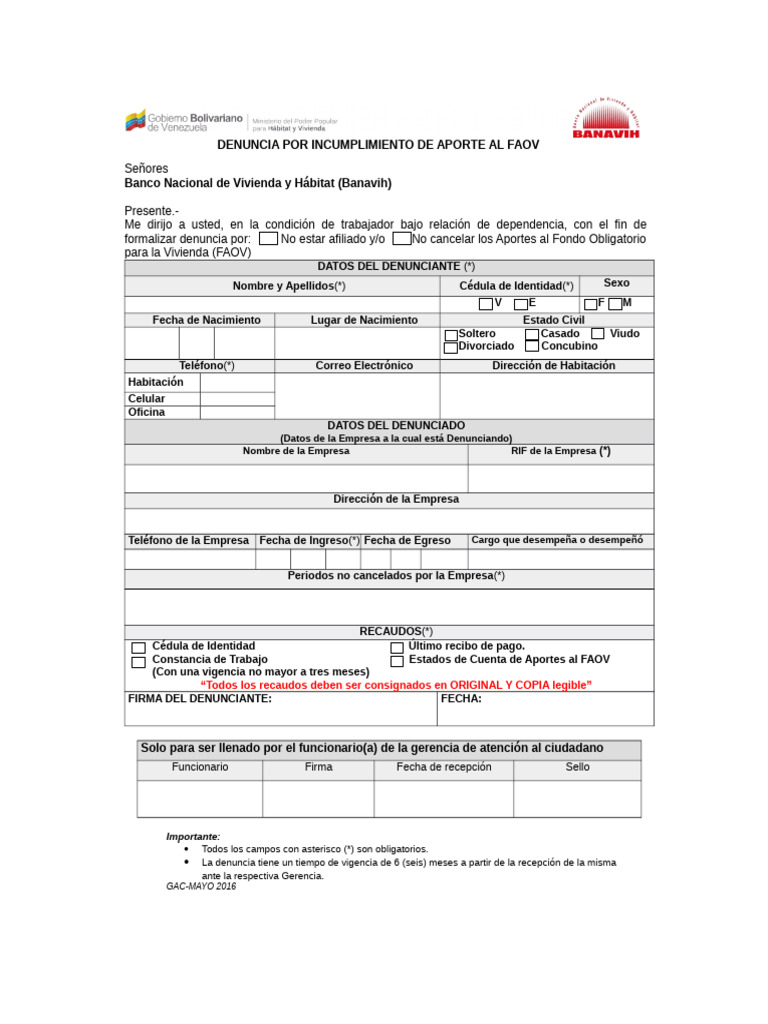 Denuncia Faov | PDF