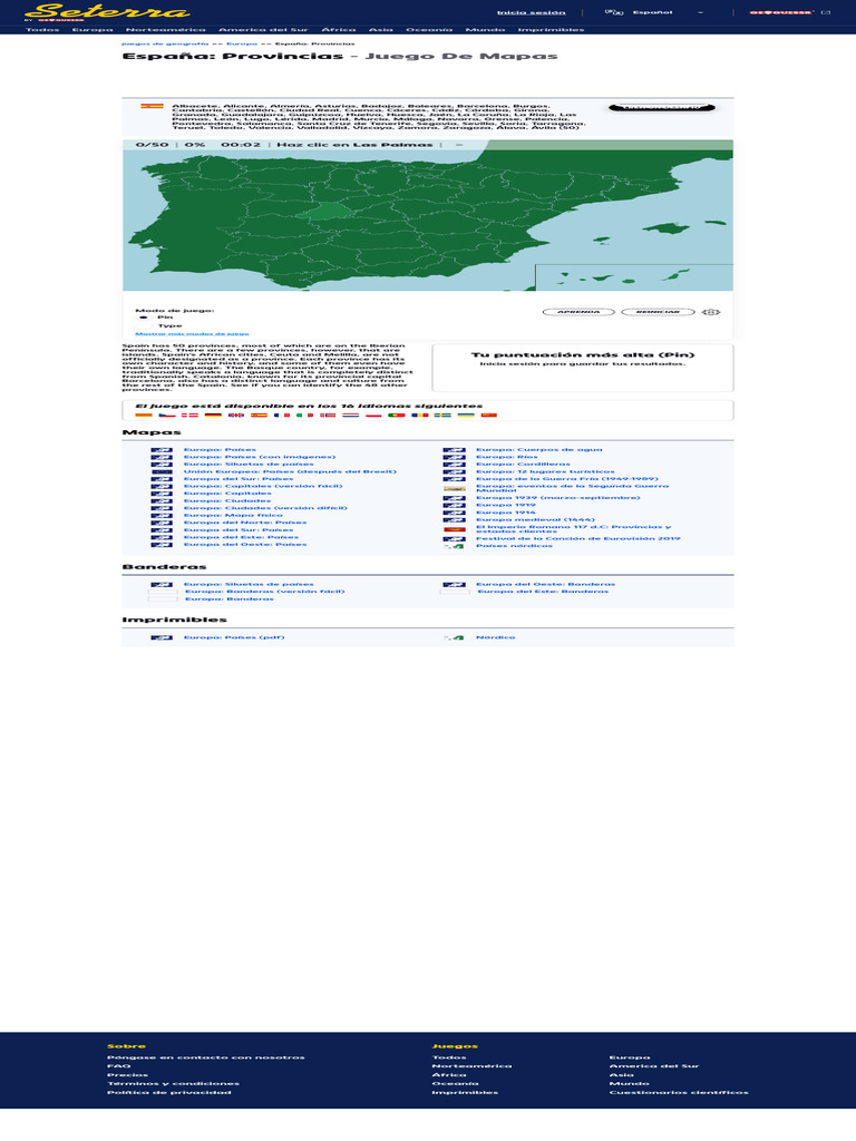 España Provincias - Juego de Mapas - Seterra | PDF | Europa