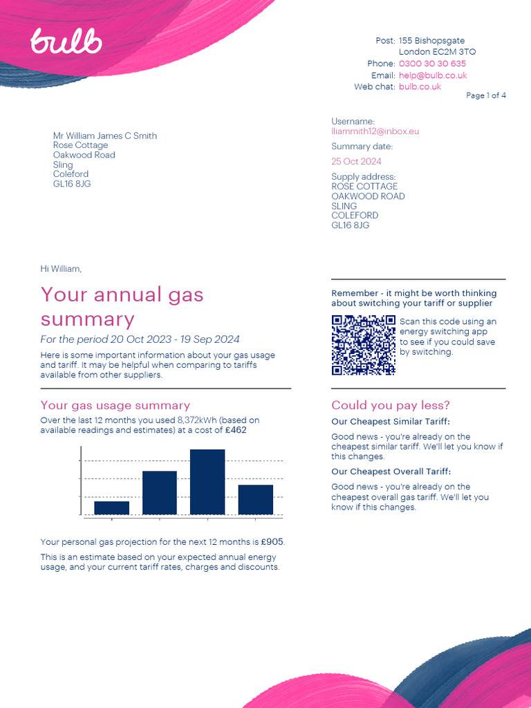 Gas-Annual Statement | PDF | Watt | Value Added Tax