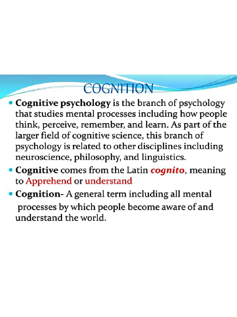 Unit-6 Cognitive Process (Psychology) | PDF