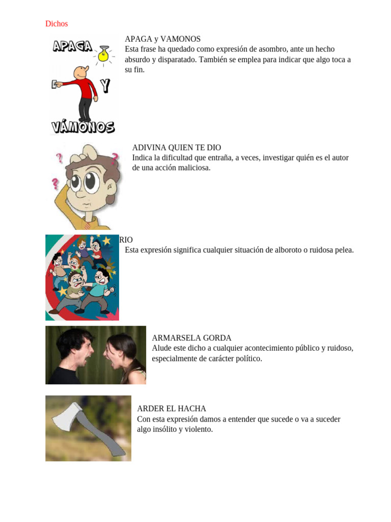 Dichos populares y su significado | PDF