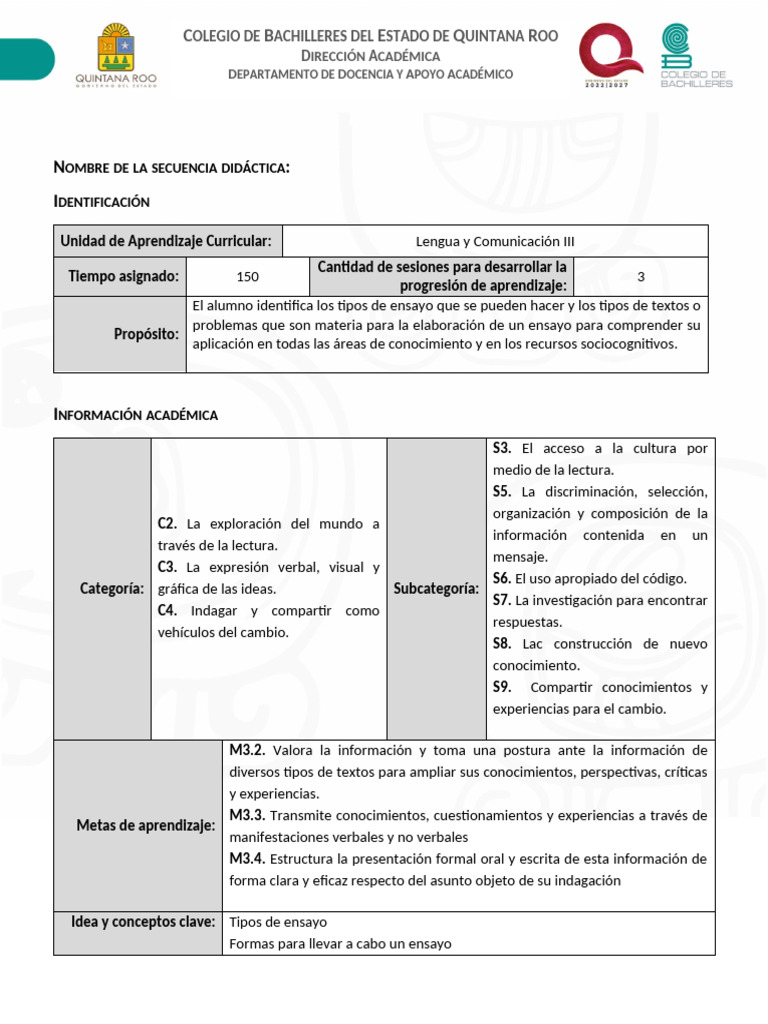 Progresión 3 | PDF | Ensayos | Enseñando