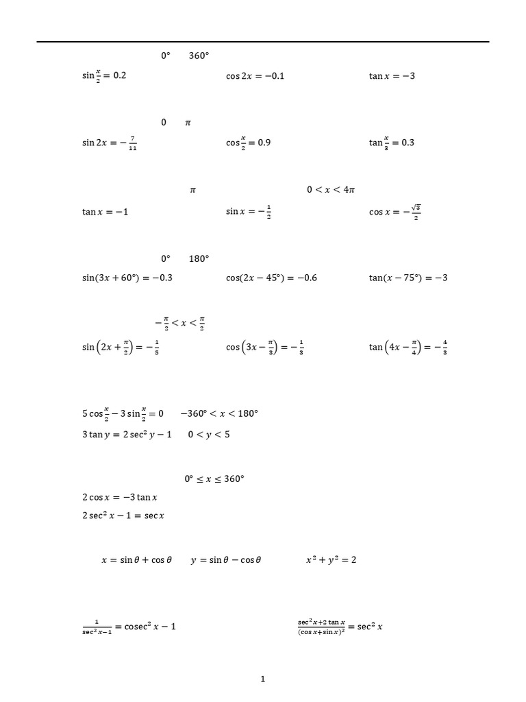 12 Trigonometry - Equations & Identities | PDF | Trigonometry | Mathematics