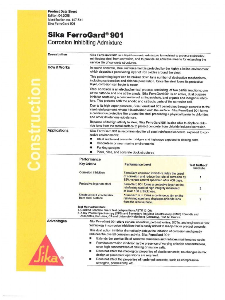 Sika FerroGard 901 Product Data Sheet | PDF