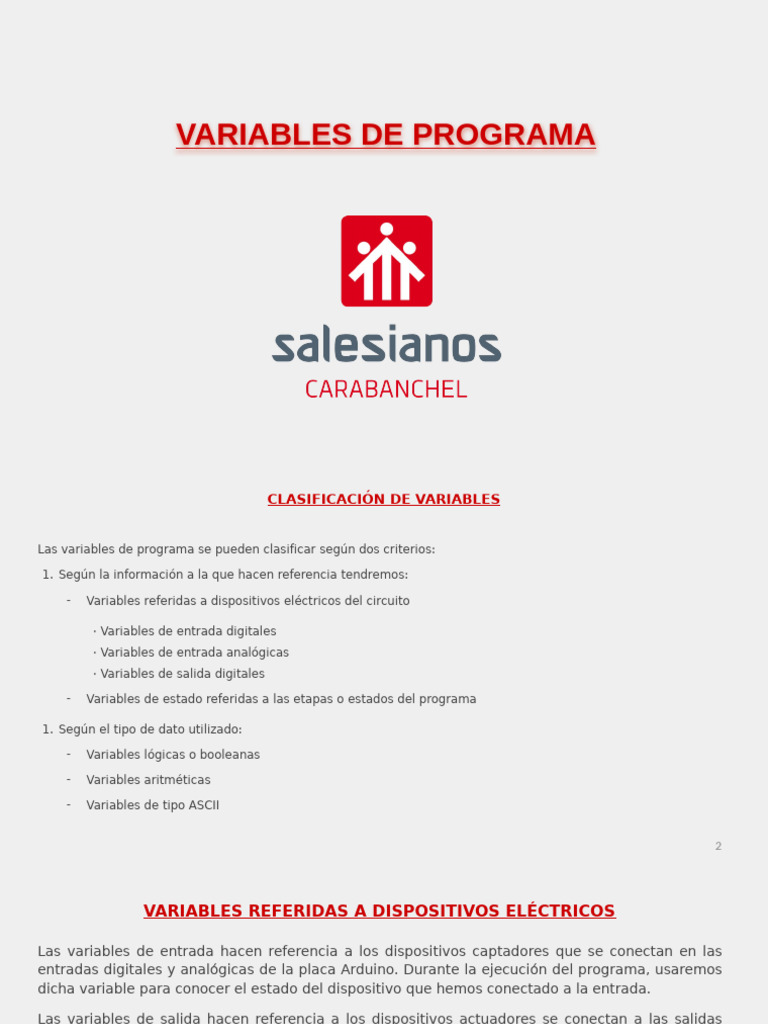 Tema 2 - Variables de Programa | PDF | Variable (informática) | Tipo de datos