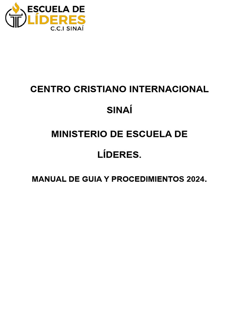 Manual de Escuela de Líderes Sinaí 2024 | PDF | Escuelas | Enseñando