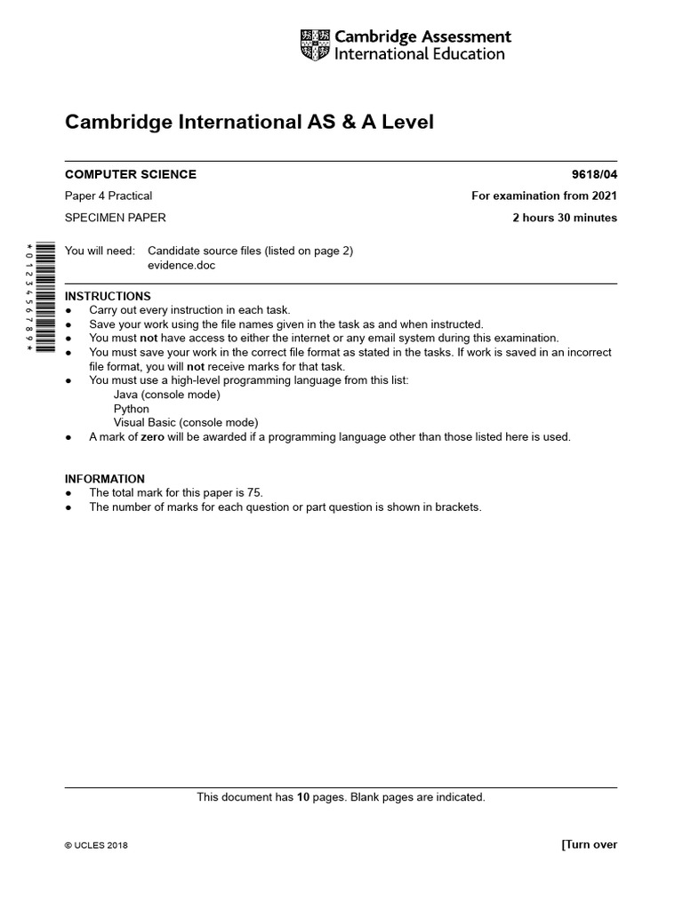 Computer Science Practical Exam Guide | PDF | Computer Programming | Computing