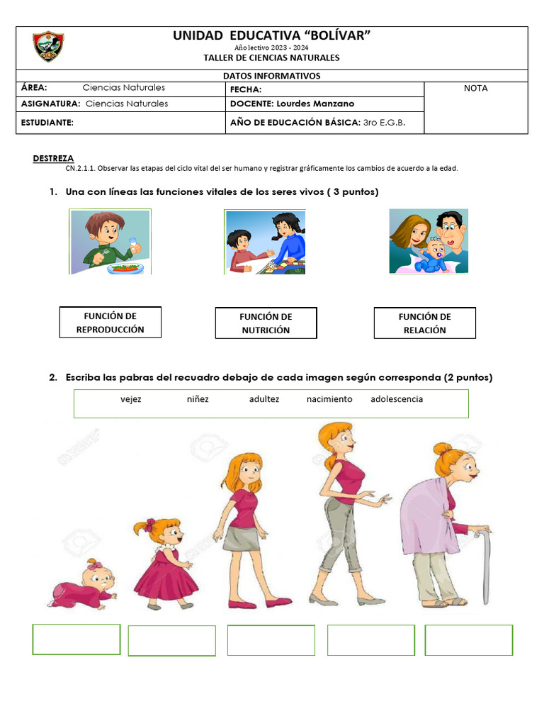 Ev. U. 1 Ciencias Naturales 3ro. | PDF | Ciencia y matemáticas