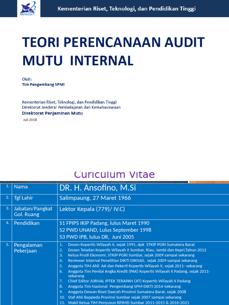 Ansofino - Teori Perencanaan Audit Mutu Internal | PDF