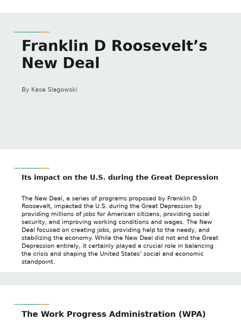 Franklin D Roosevelt's New Deal | PDF | Politics | Social Science