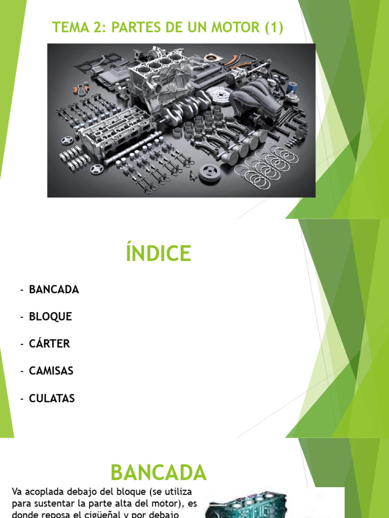 Tema 2 - Partes Del Motor I Bancada, Bloque Cilindros, Carter, Camisa ...