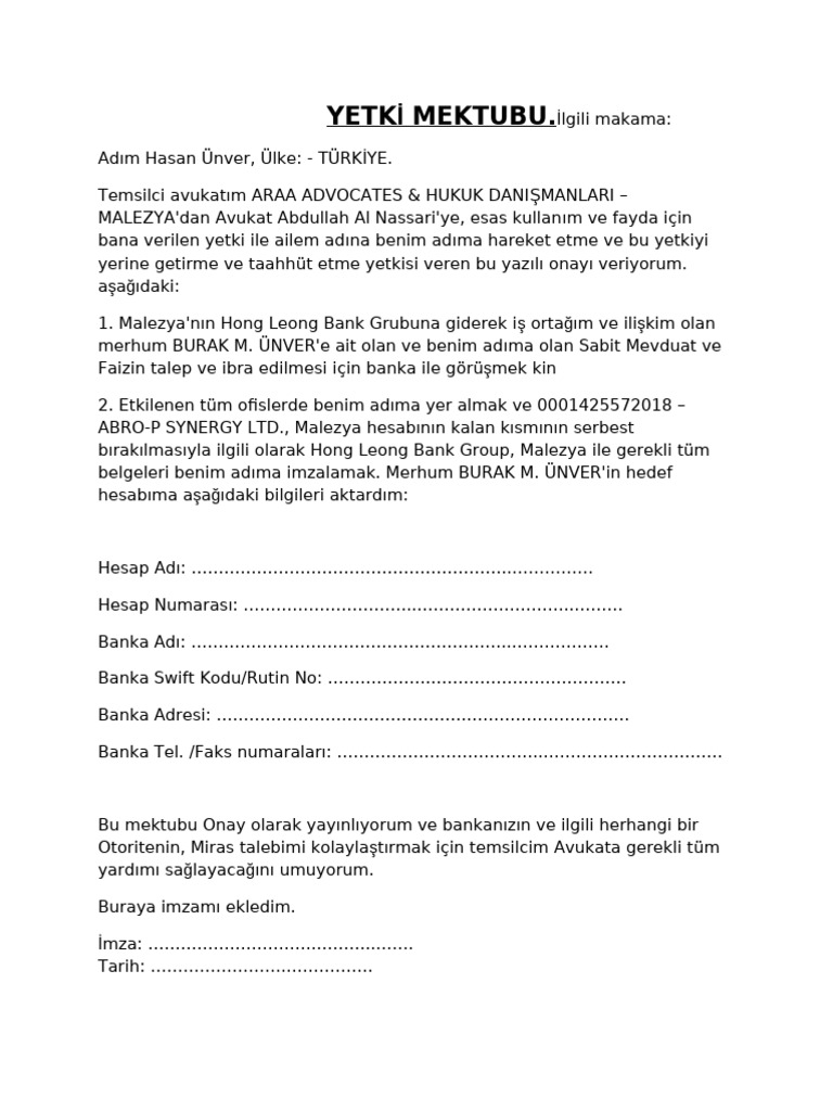Authorization Letter. | PDF
