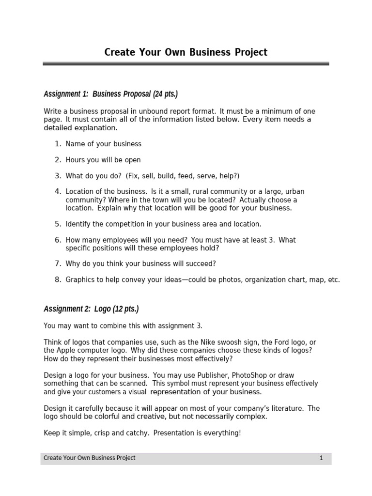 Create Your Own Business Project 2013 | PDF | Advertising | Postcard