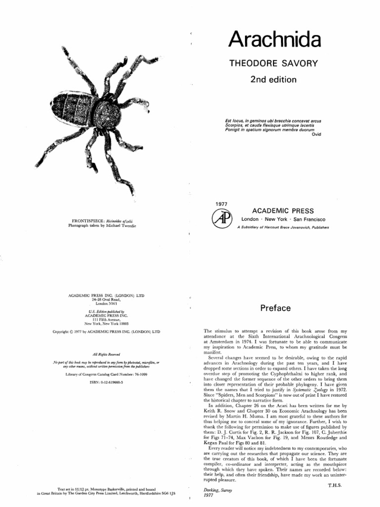 Arachnida | PDF | Arthropods