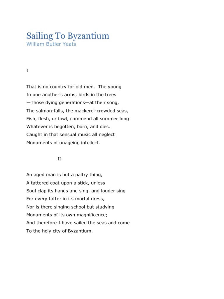Sailing To Byzantium | PDF | Poetry