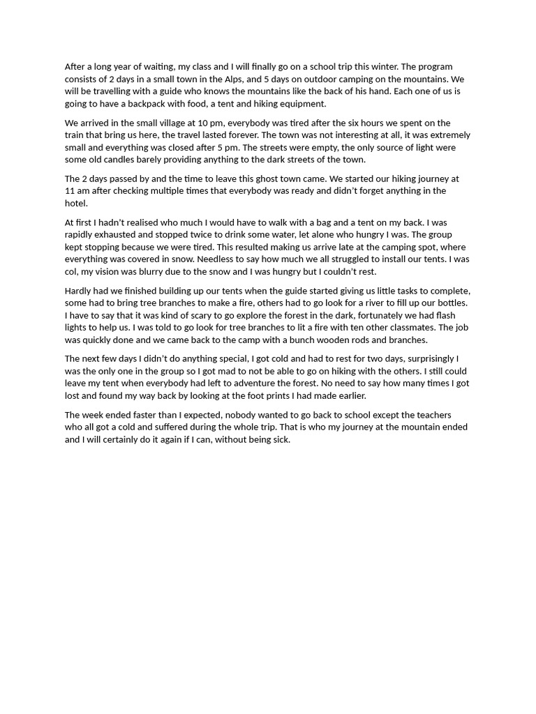 Winter Gsp Writing | PDF