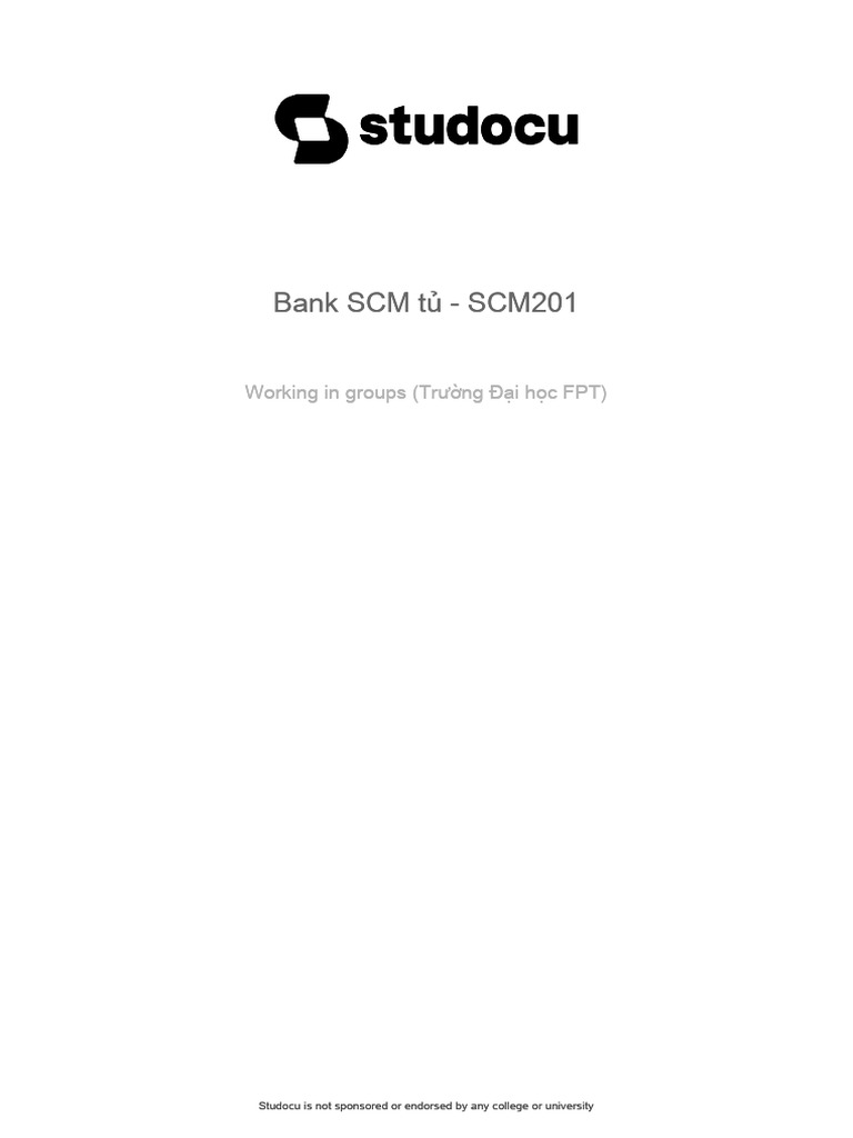 Bank SCM Tu Scm201 | PDF | Supply Chain | Procurement