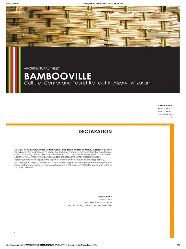 Undergraduate Thesis - Bambooville | PDF | Public Sphere | Written ...