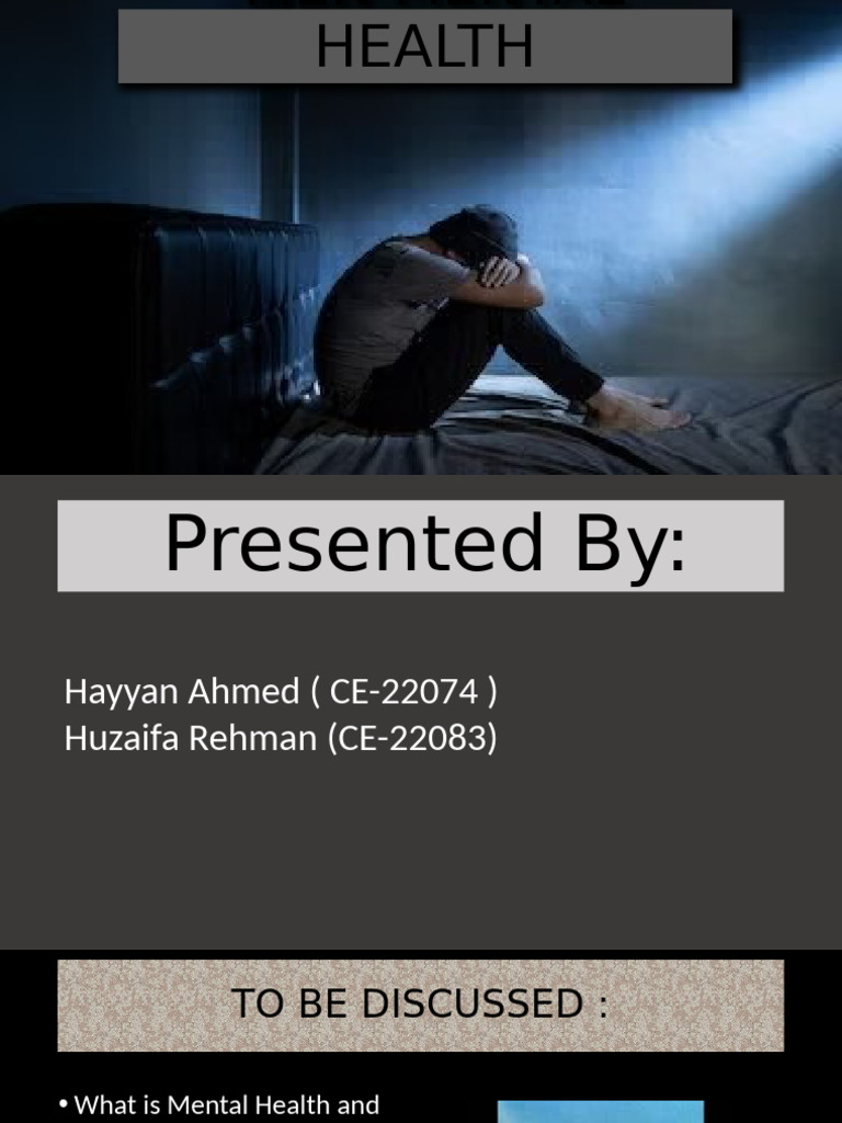 Mental Health PPT | PDF | Mental Health | Major Depressive Disorder