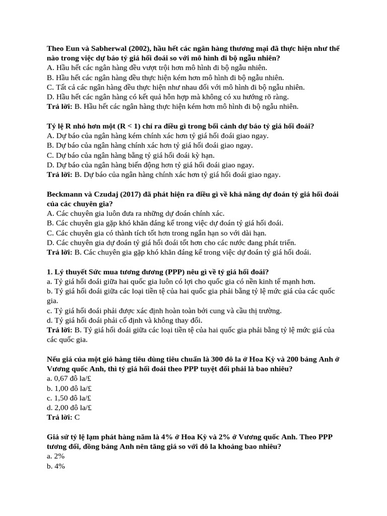 Câu hỏi IBF | PDF