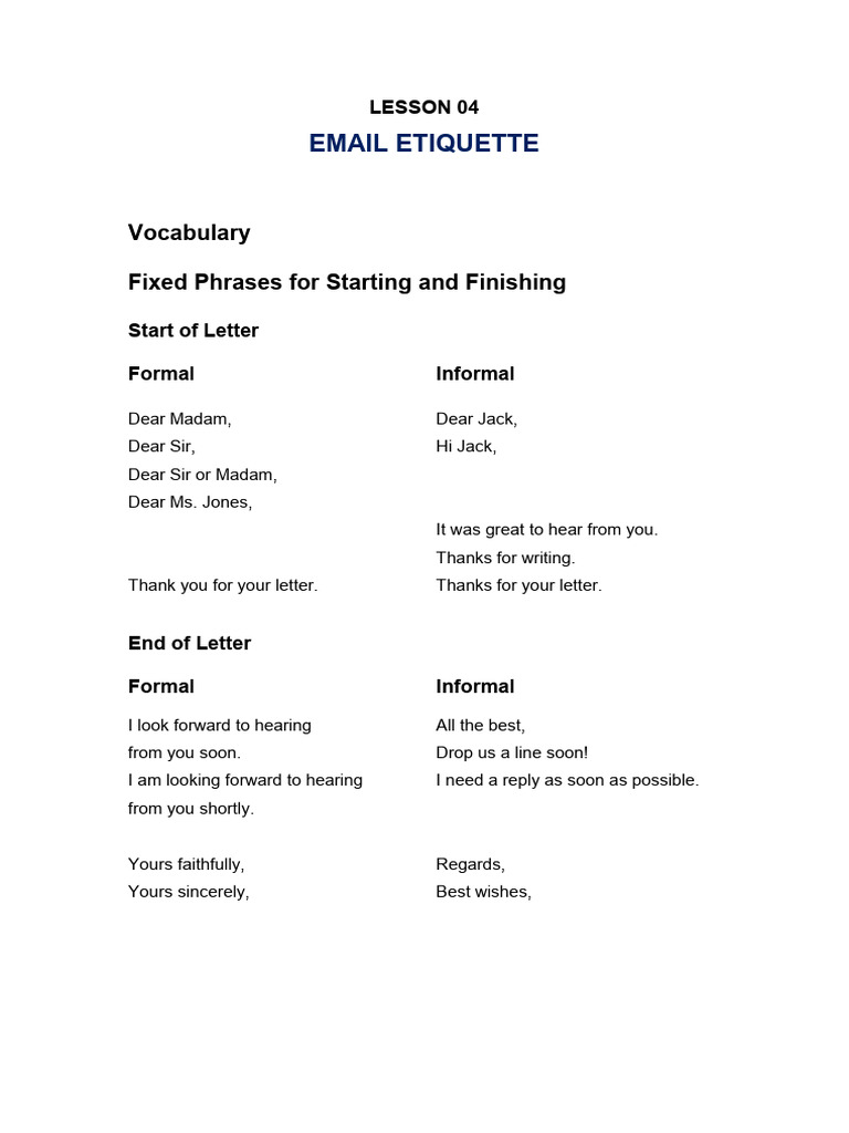 Email Etiquette Tips and Guidelines | PDF | Career & Growth | Language ...
