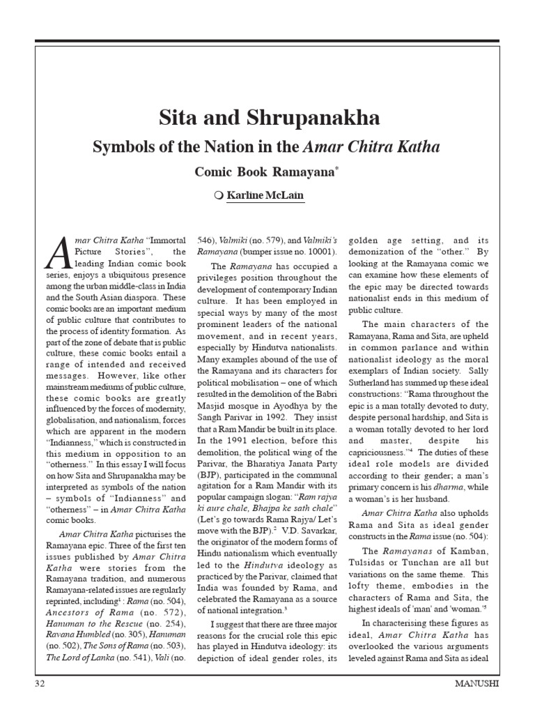 Sita and Shrupanakha: Symbols of Indianness | PDF | Ramayana | Rama