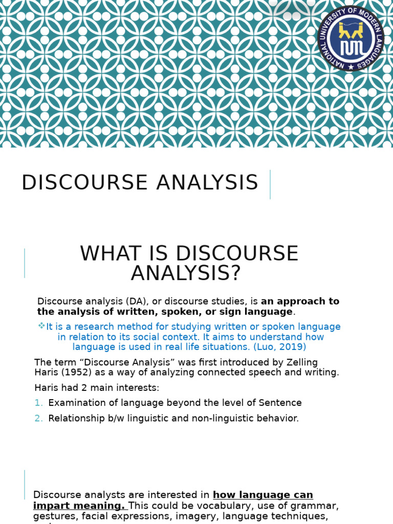 Discourse Analysis For Students | PDF | Discourse | Human Communication