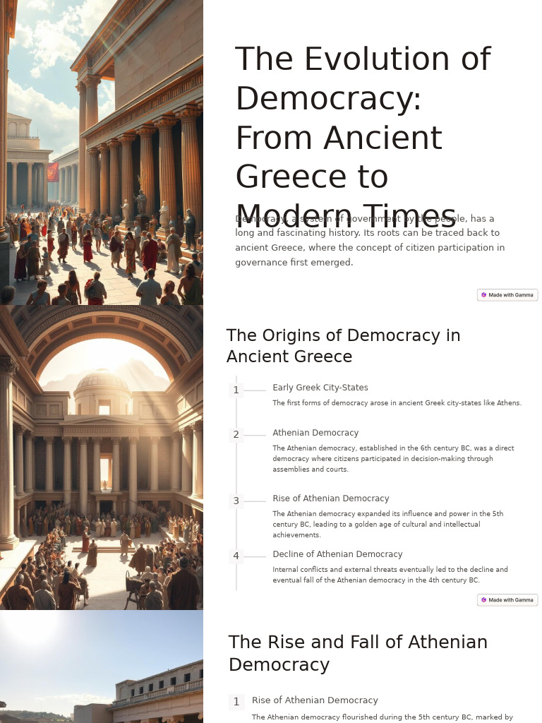 The Evolution of Democracy From Ancient Greece To Modern Times | PDF ...