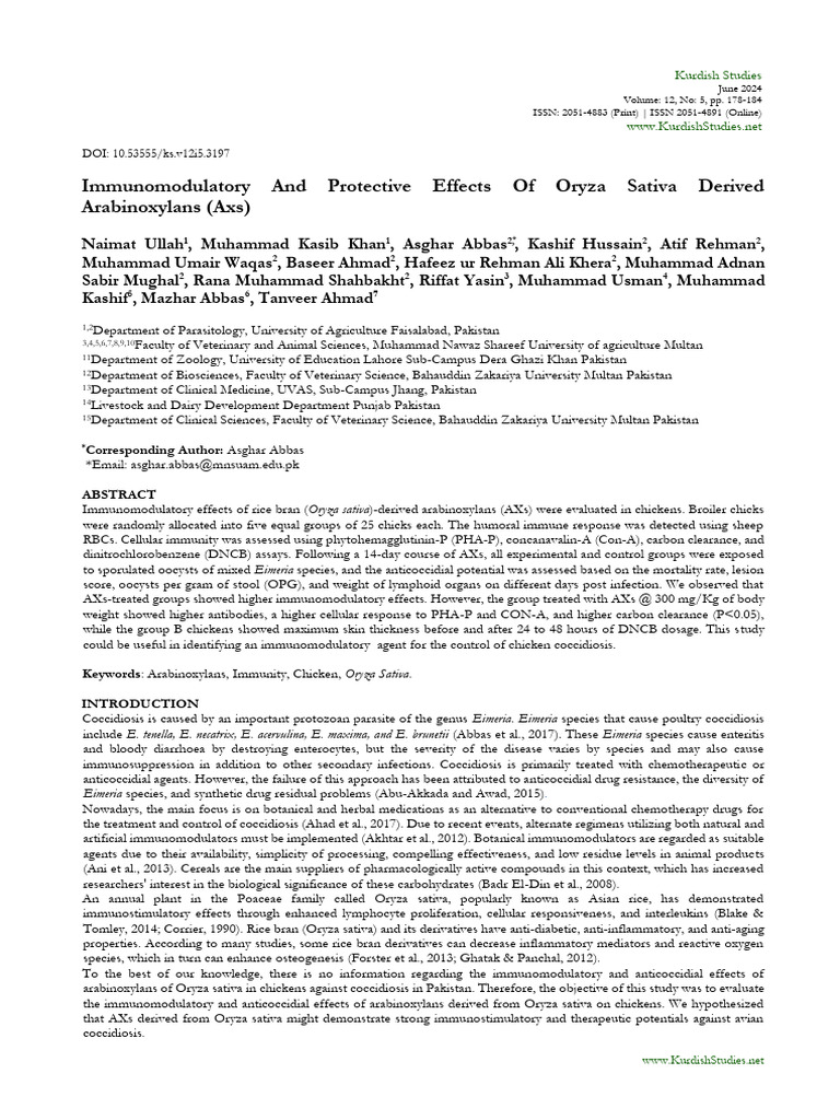 Immunomodulatory Effects of Rice AXs | PDF | Clinical Medicine | Immunology