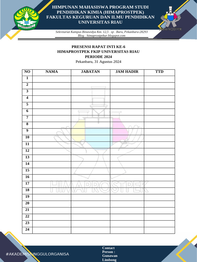 Template Presensi | PDF