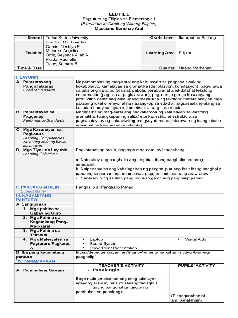 Lesson Plan Format | PDF