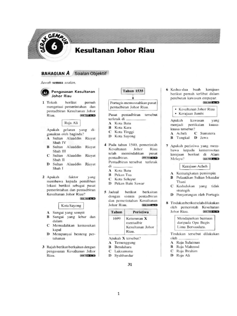 T2 B6 Sejarah Latihan A | PDF