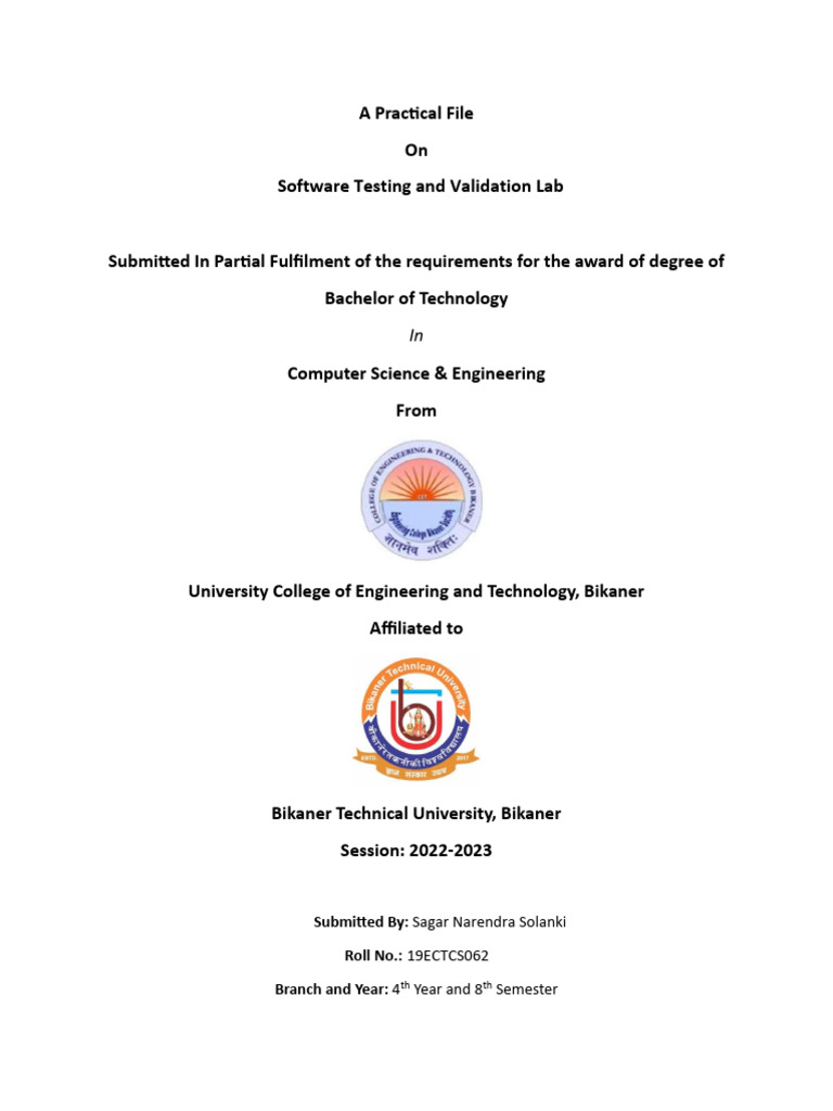 Sagar Software Testing And Validation Lab Pdf Java Programming Language Selenium Software