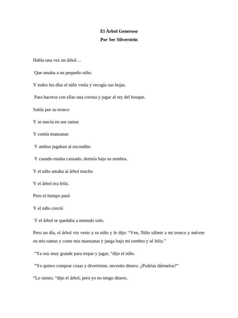 El Árbol Generoso | PDF