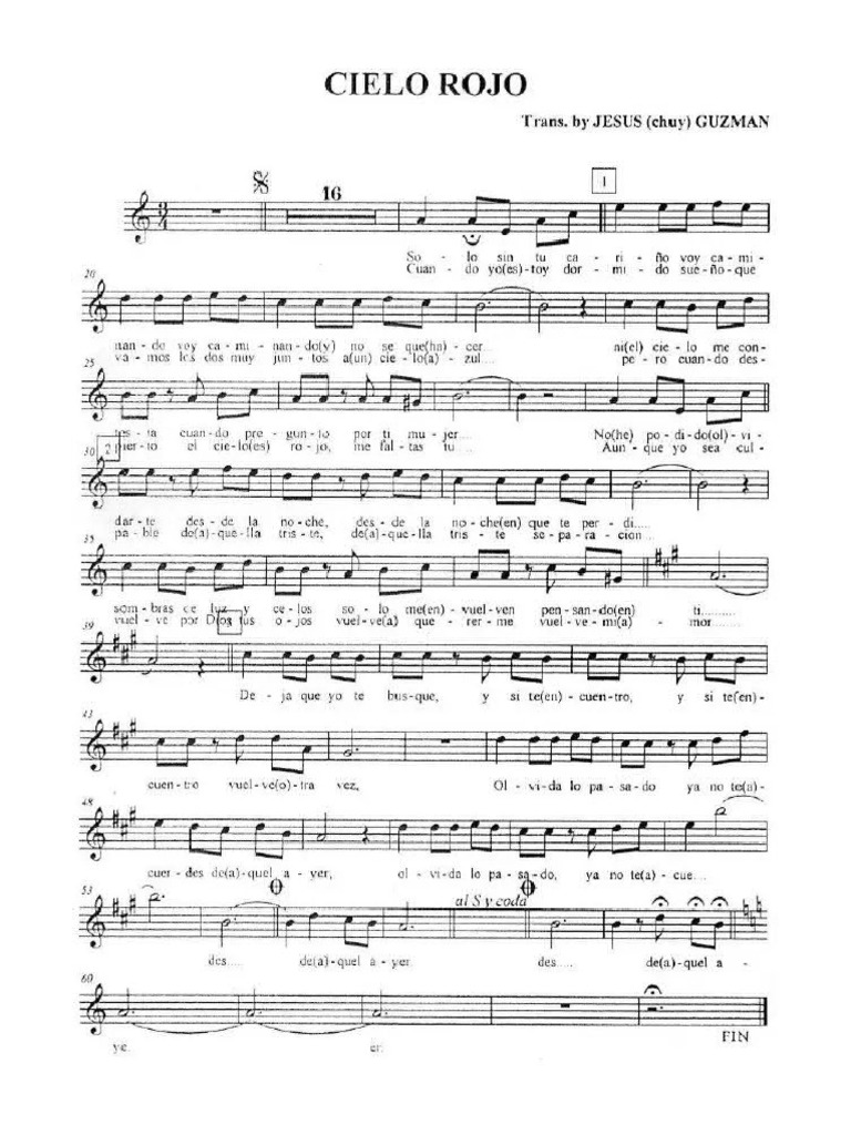 Cielo Rojo (Partitura) | PDF