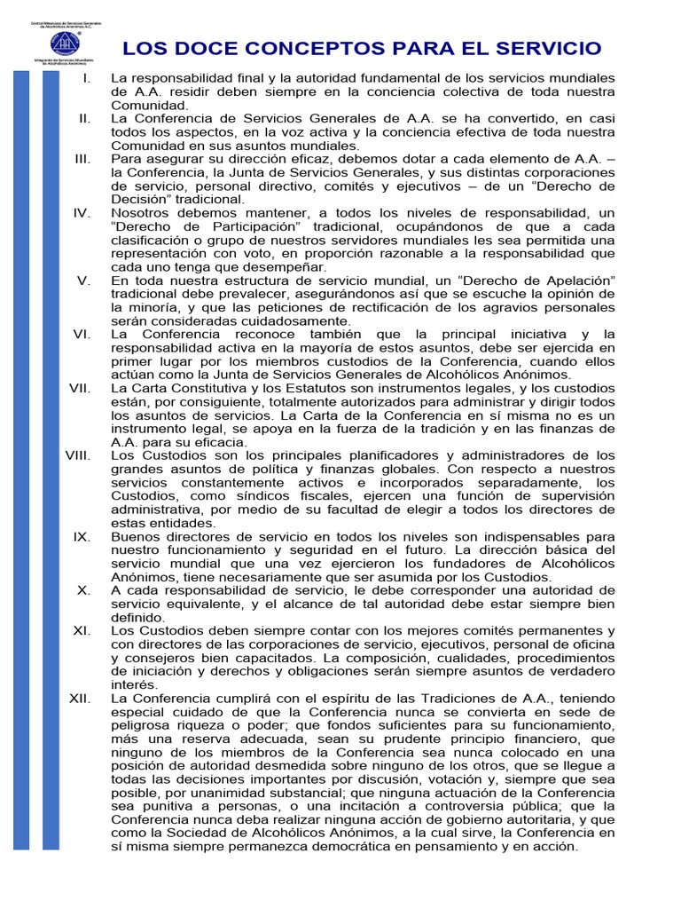 Doce Conceptos | PDF | alcoholicos anonimos | Corporaciones