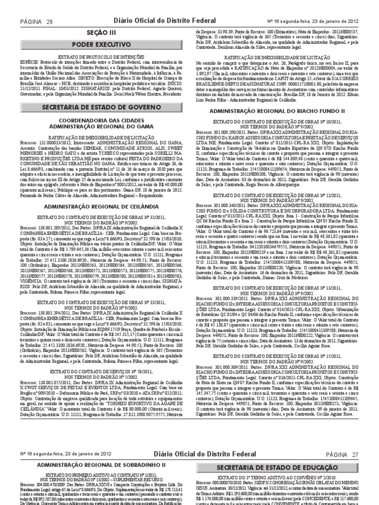 Dodf 23.01 | PDF | Lei Estatutária | Washington