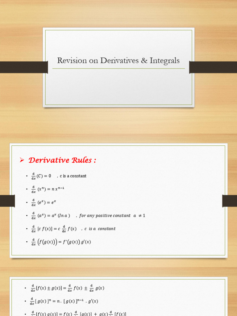 Revision On Derivatives & Integrals | PDF | Mathematical Analysis ...