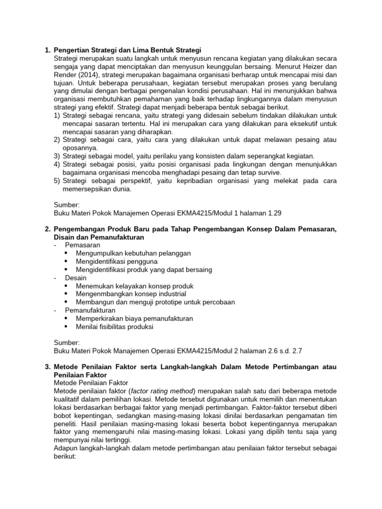 TMK 1 Manajemen Operasi | PDF