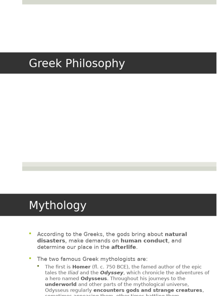 Greek Philosophy: Origins and Key Thinkers | PDF | Greek Mythology