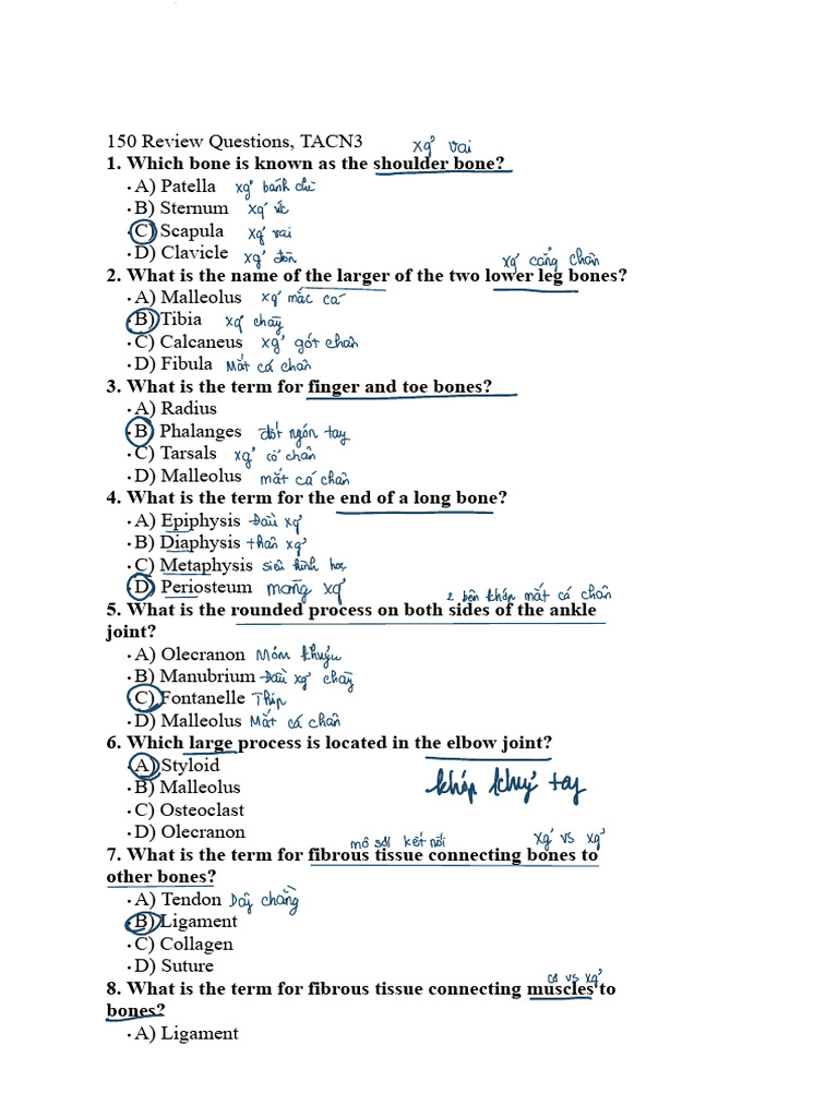 150 Review Questions TACN3 EP9 | PDF | Lifestyle