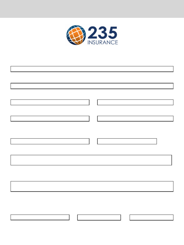 Personal Lines Quote Request Form | PDF | Finance & Money Management