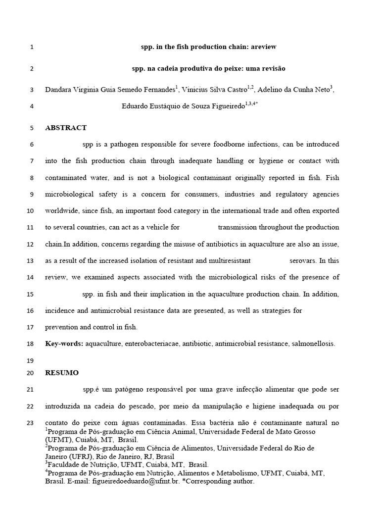 Modelo de Revisão Ciencia Rural | PDF | Salmonella | Microbiology