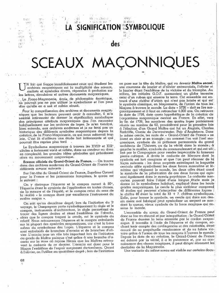 Jean Marqués-Riviére - La Signification Symbolique Des Sceaux ...