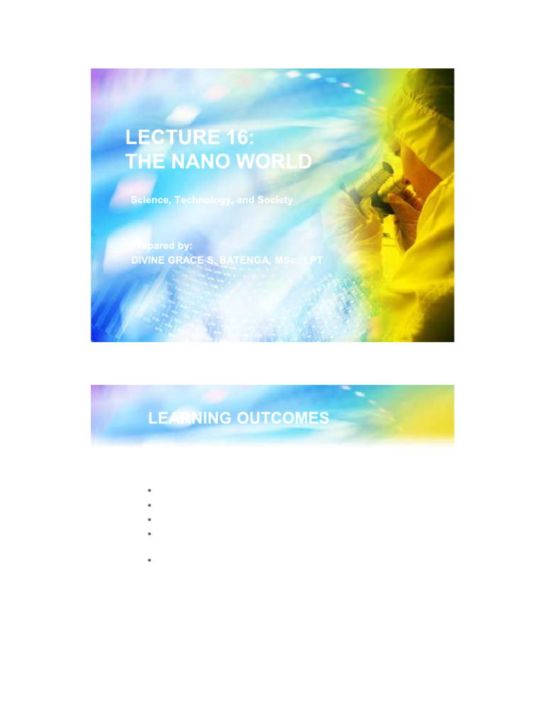 STS Lecture 16 The Nano World | PDF | Nanotechnology | Microscope